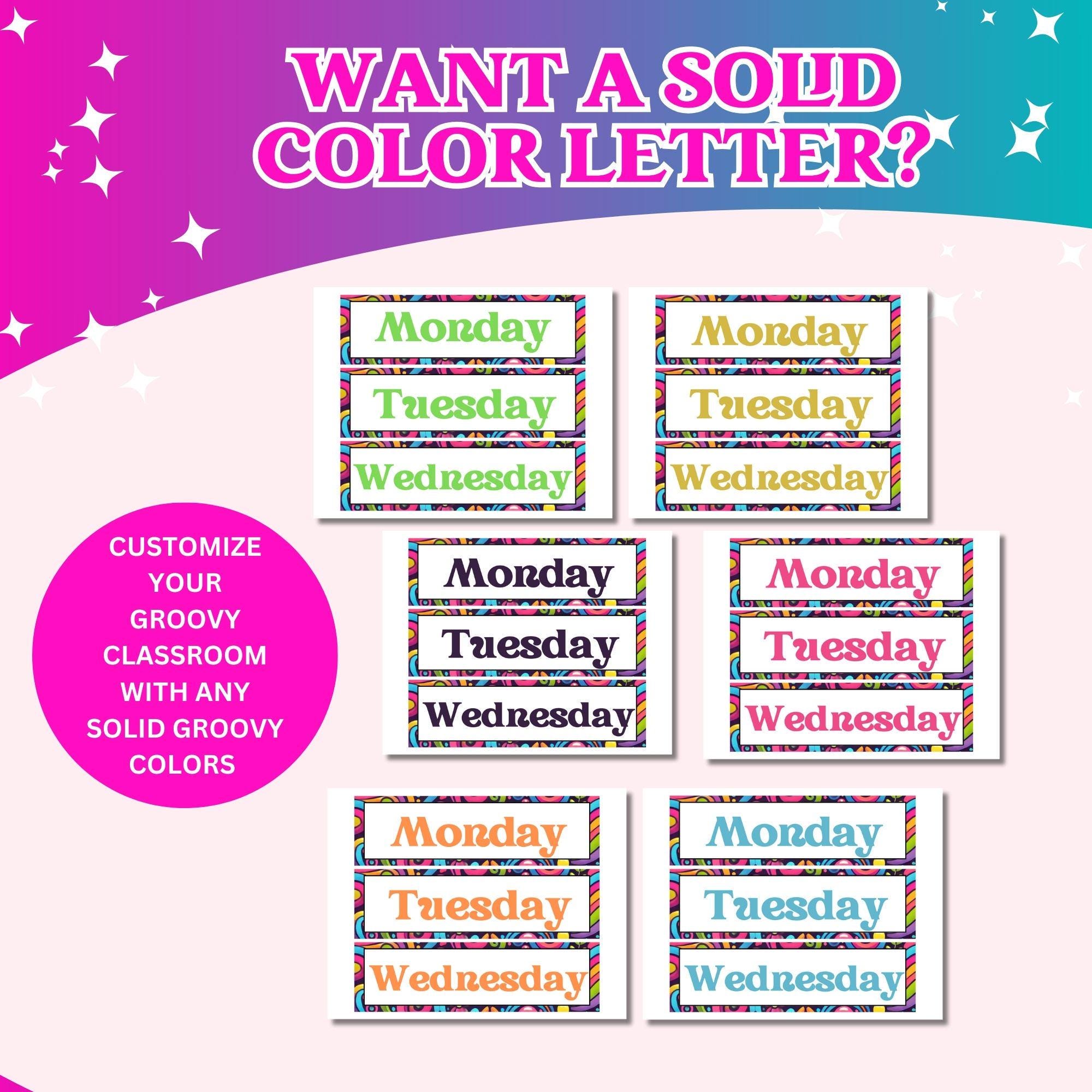 Groovy Rolling Cart Labels for Teachers Editable Canva Template ...