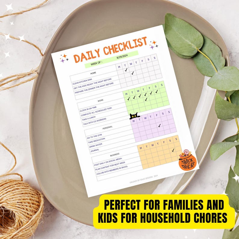 Editable Printable Checklist for Halloween Season, Digital Download, US ...