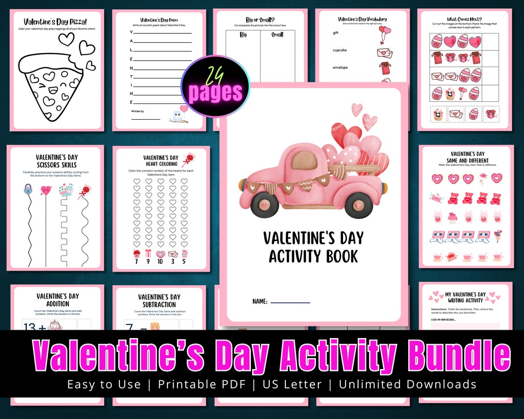 Valentine’s Day Activity Bundle for Kids, Stress- Free Educational ...