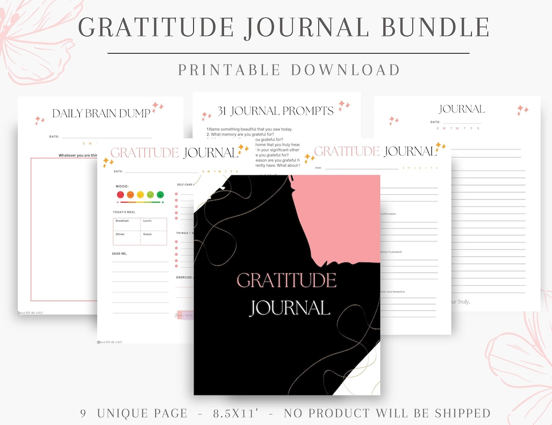 Printable Gratitude Journal BUNDLE I Gratitude Template I Gratitude ...