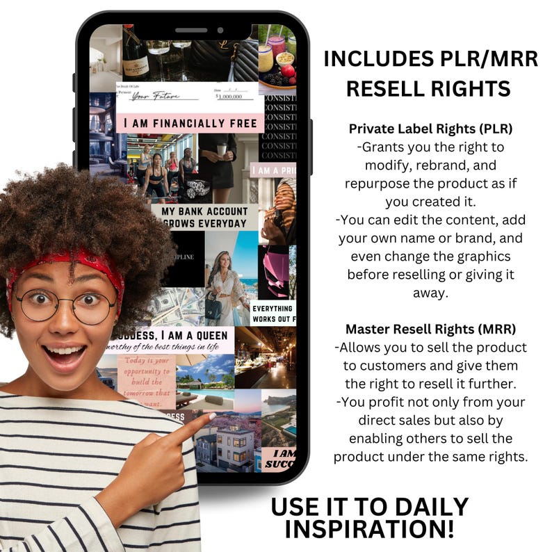 Editable Mobile Vision Board Template: Canva Planner (digital Download ...
