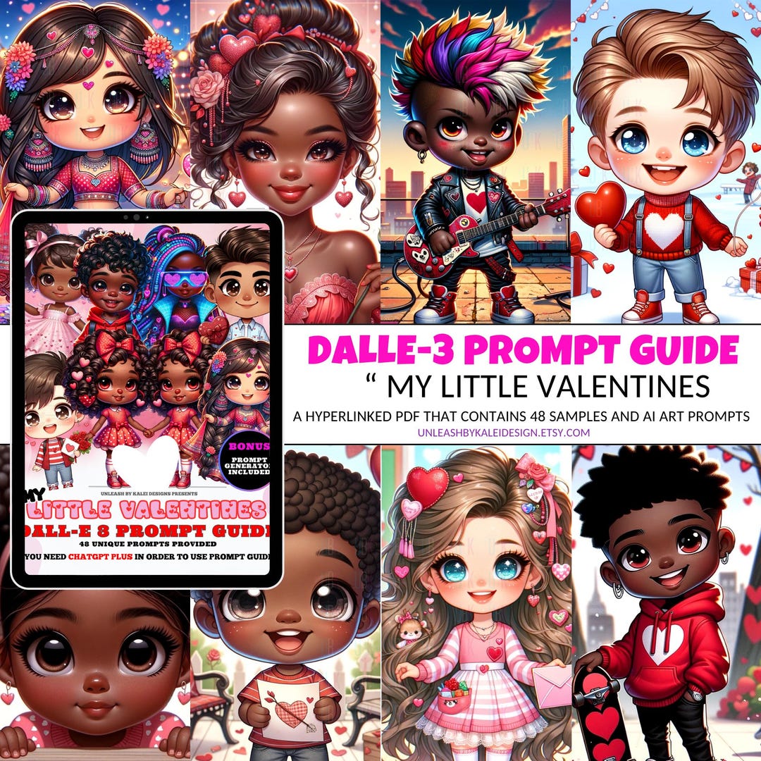 DALL-E 3 Prompt Guide | My Little Valentines | Final Artwork Samples ...