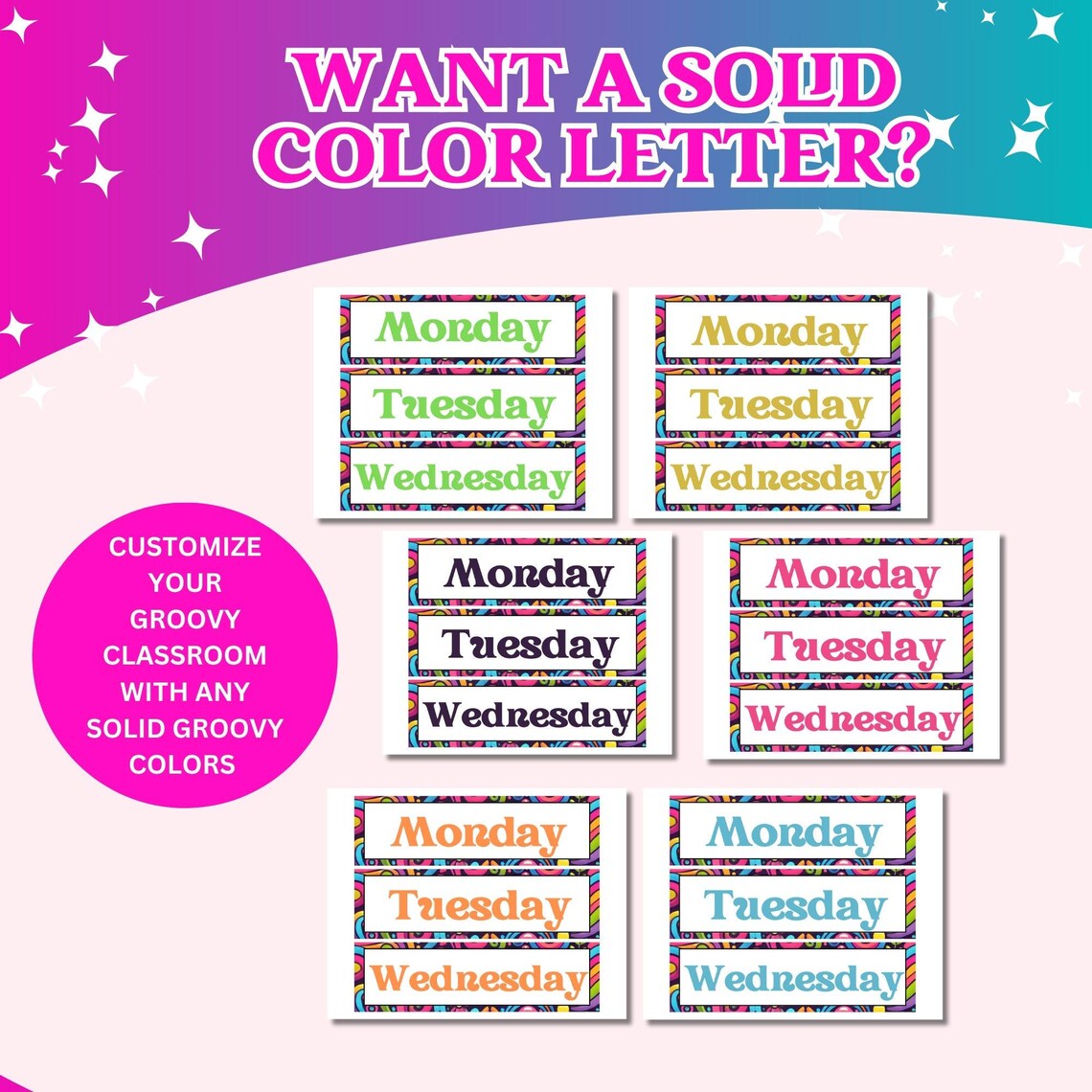 Groovy Rolling Cart Labels for Teachers Editable Canva Template ...