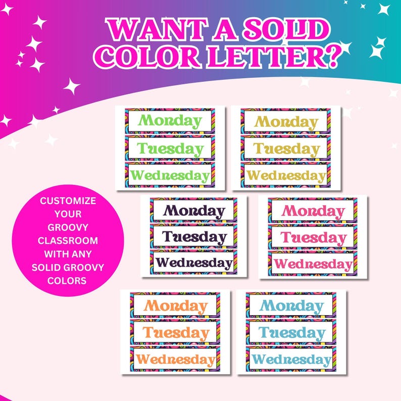 Groovy Rolling Cart Labels for Teachers - Editable Canva Template ...