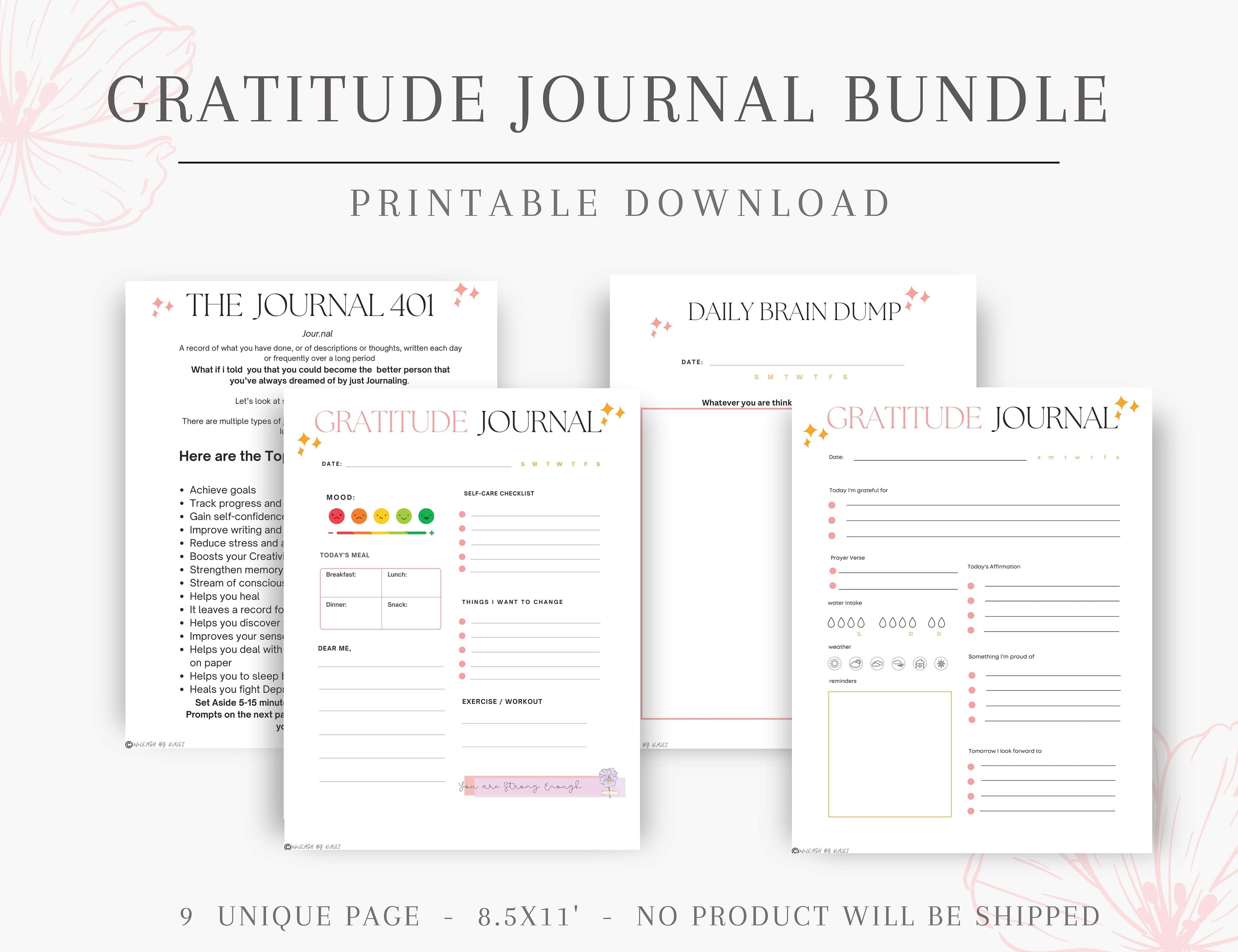 Printable Gratitude Journal BUNDLE I Gratitude Template I - Etsy