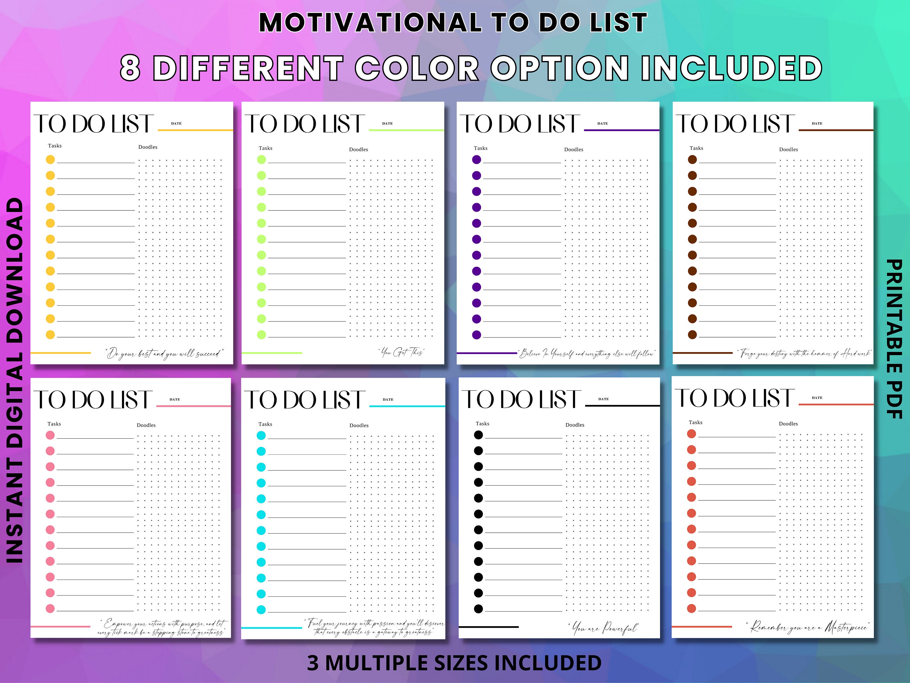 Motivational to Do List Printable Daily Checklist to Stay - Etsy
