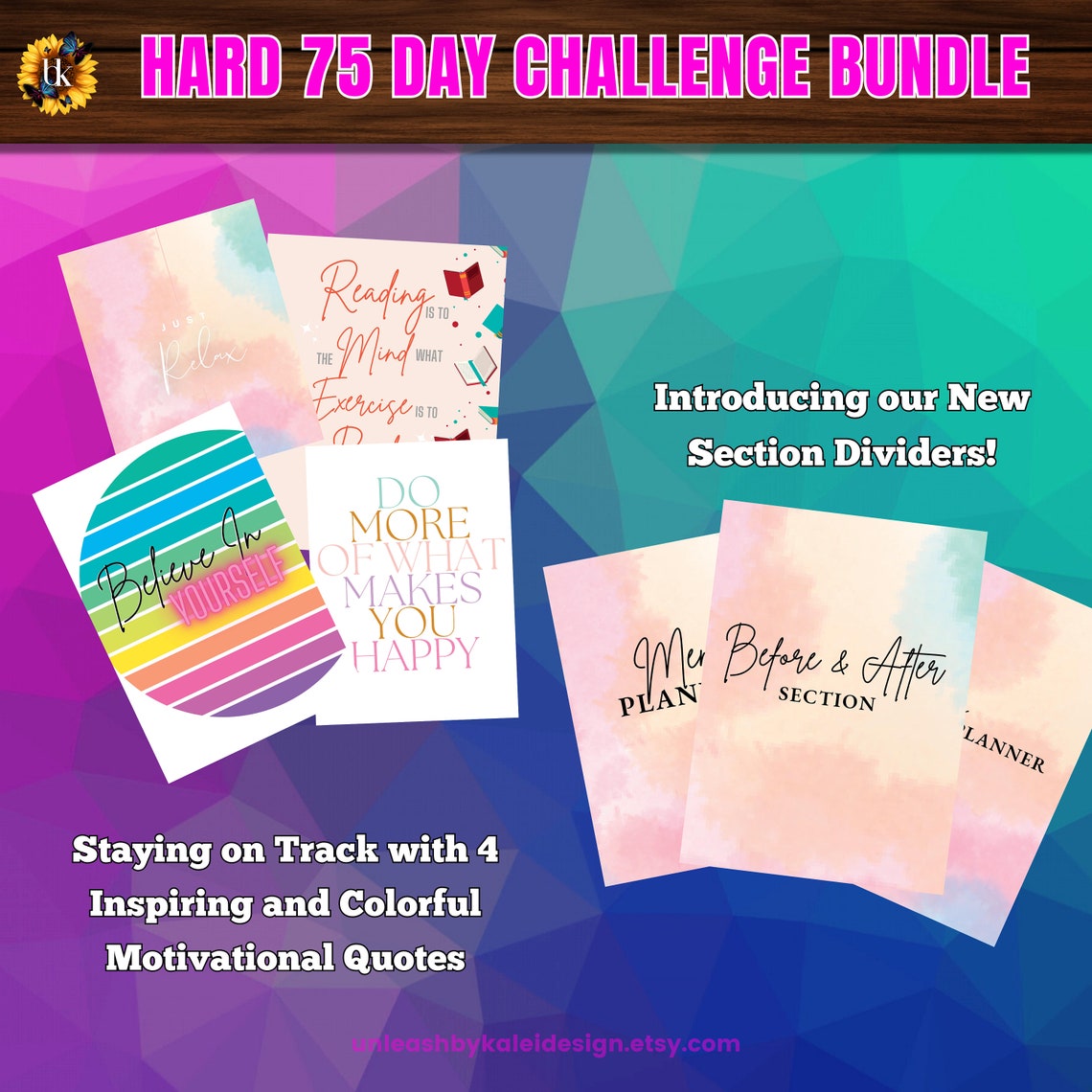 Hard 75 Day Challenge Tracker Bundle I Daily 75 Day Challenge Journal I ...