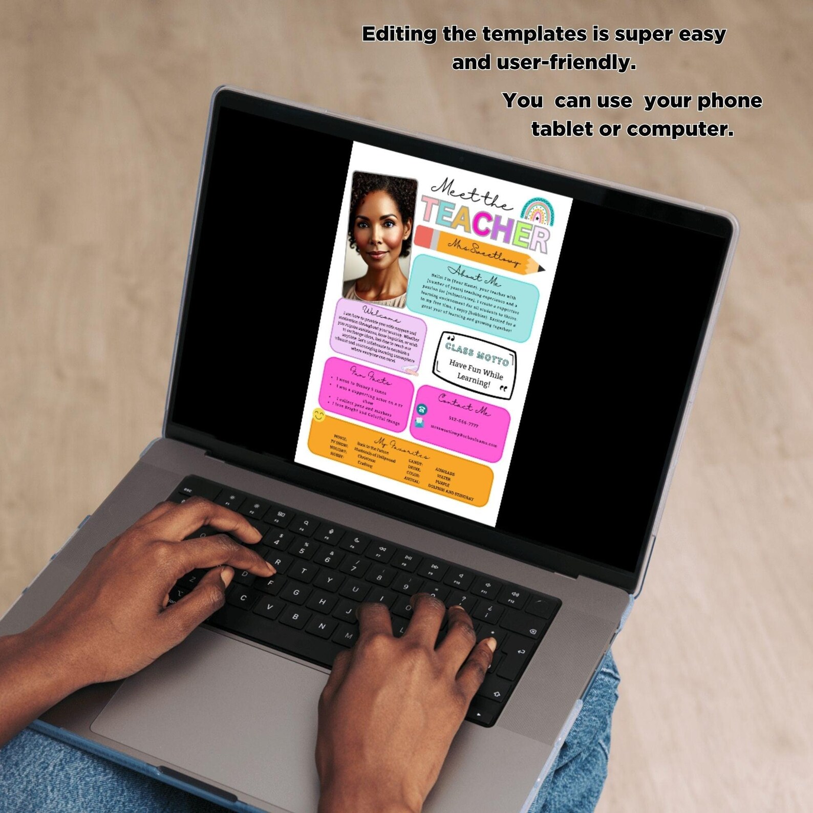 Meet the Teacher Template Rainbow Boho | Meet the Teacher Template ...