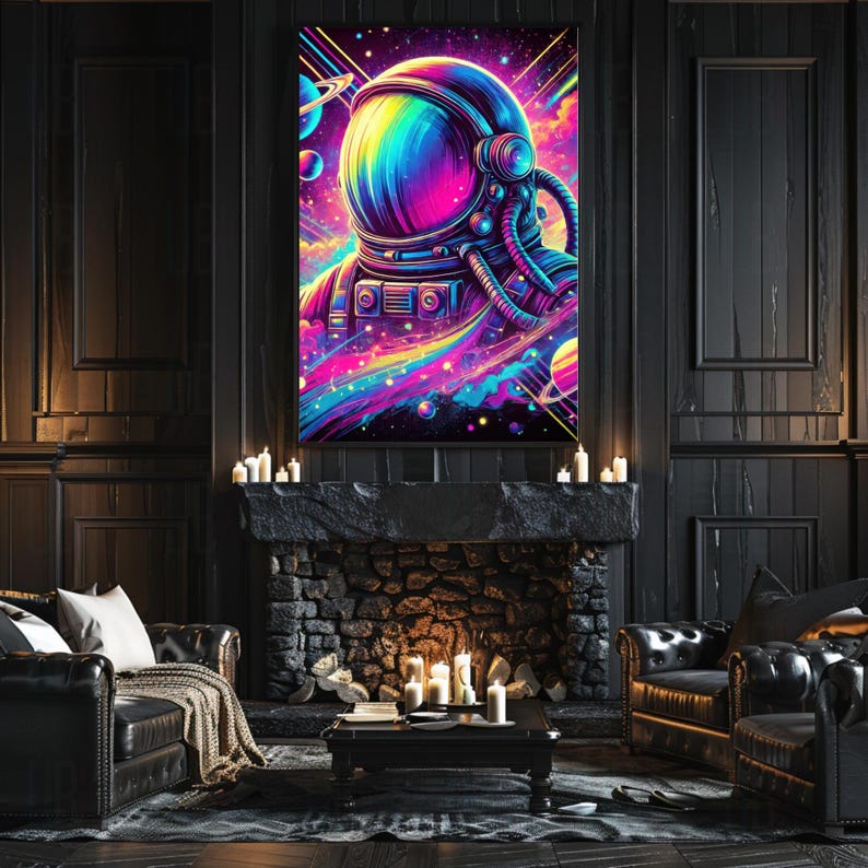 Watercolor Sci-fi Astronaut Art | Colorful Space Theme (digital ...