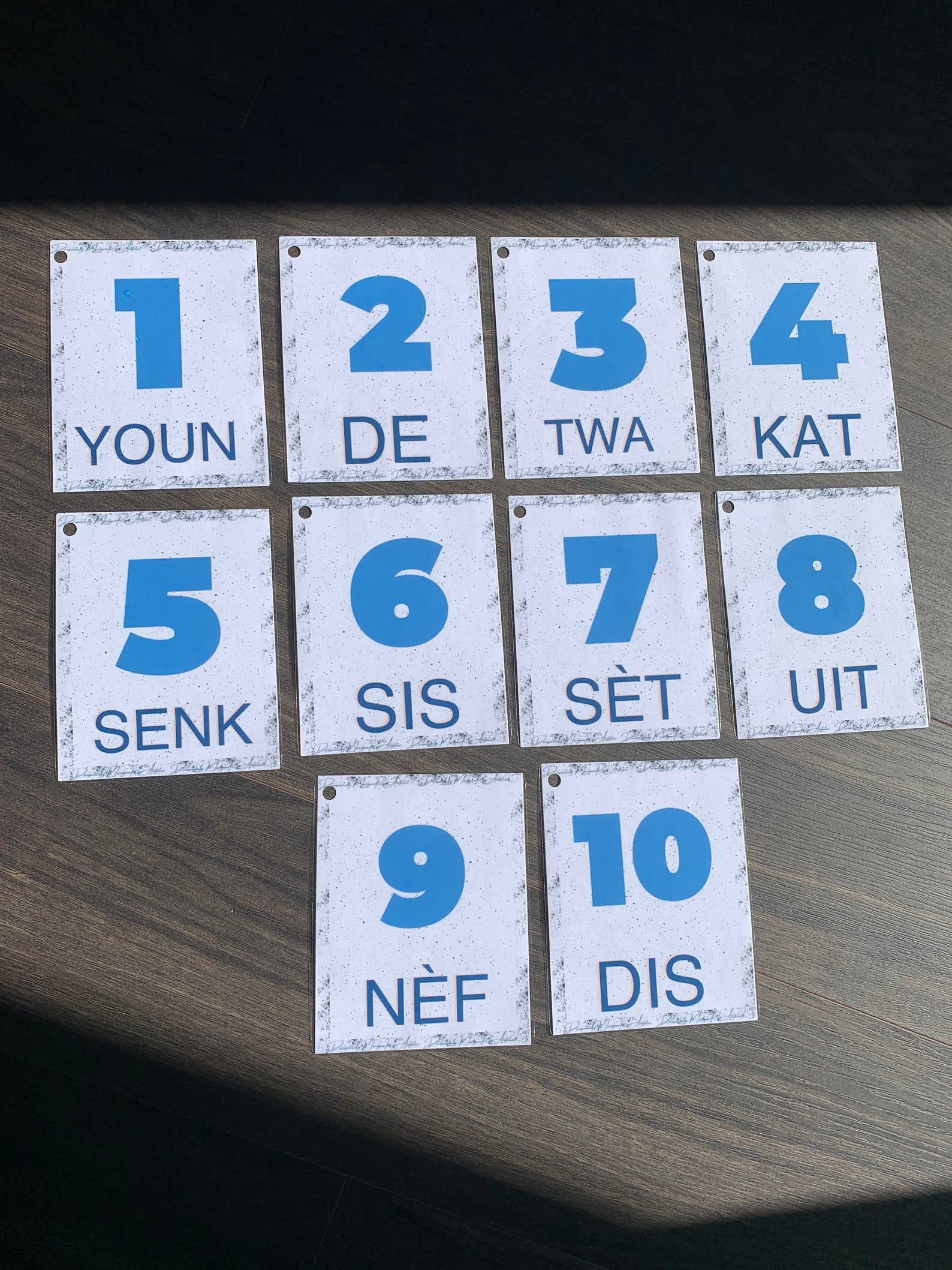 1-10 Numbers Flashcards in Haitian Creole Laminated | Etsy