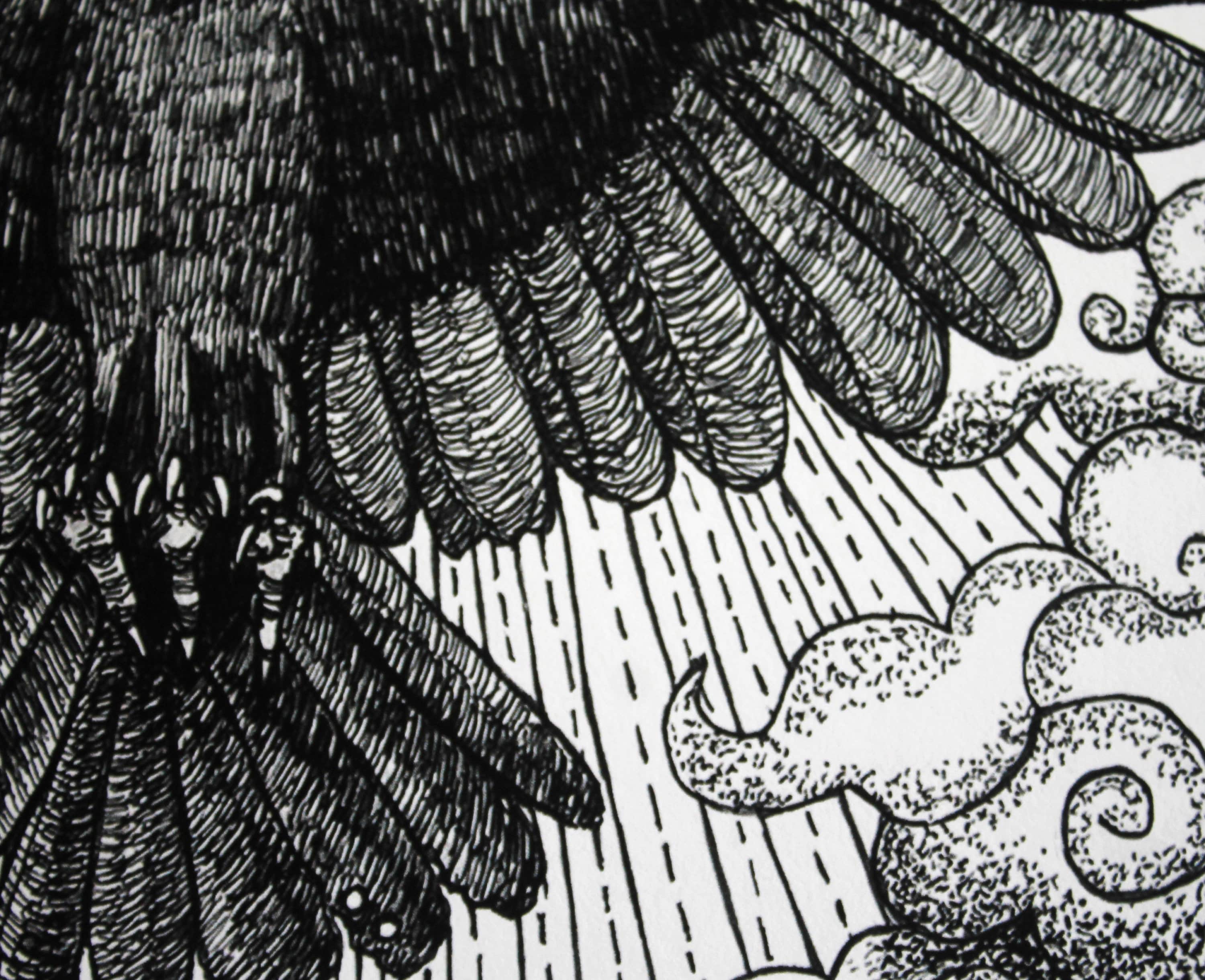 La impresión de Samjogo, ilustración a pluma, impresión A4 Giclee ...