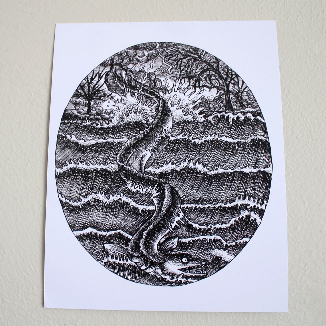 The Inkanyamba Print, Pen Illustration, A4 Giclee Print - Etsy UK