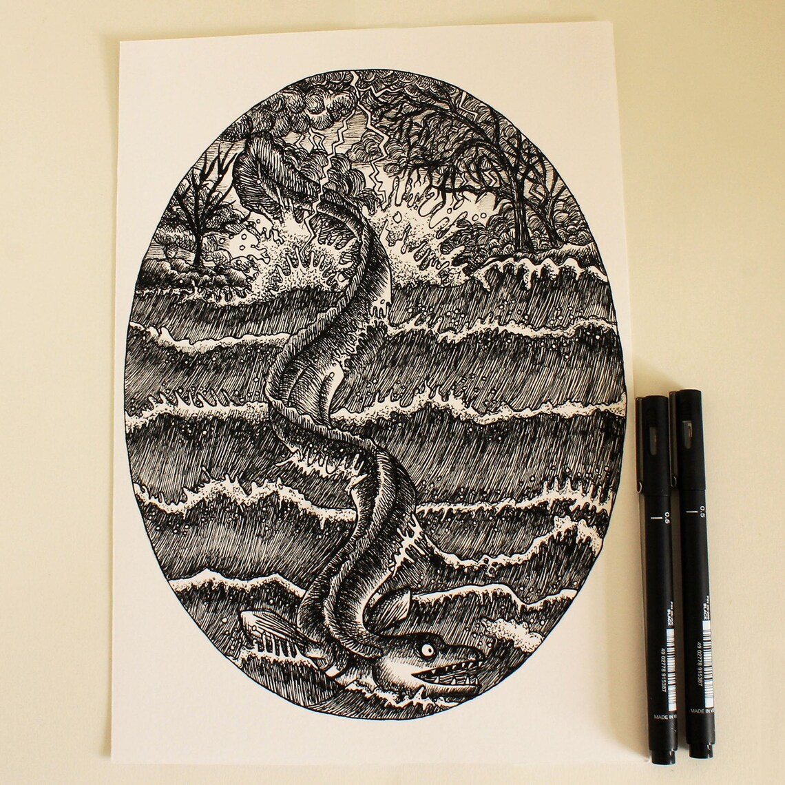 The Inkanyamba Print, Pen Illustration, A4 Giclee Print - Etsy