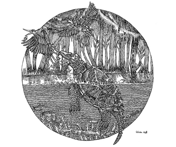 The Beast of Busco Pen Illustration A4 Giclee Print and A5 - Etsy