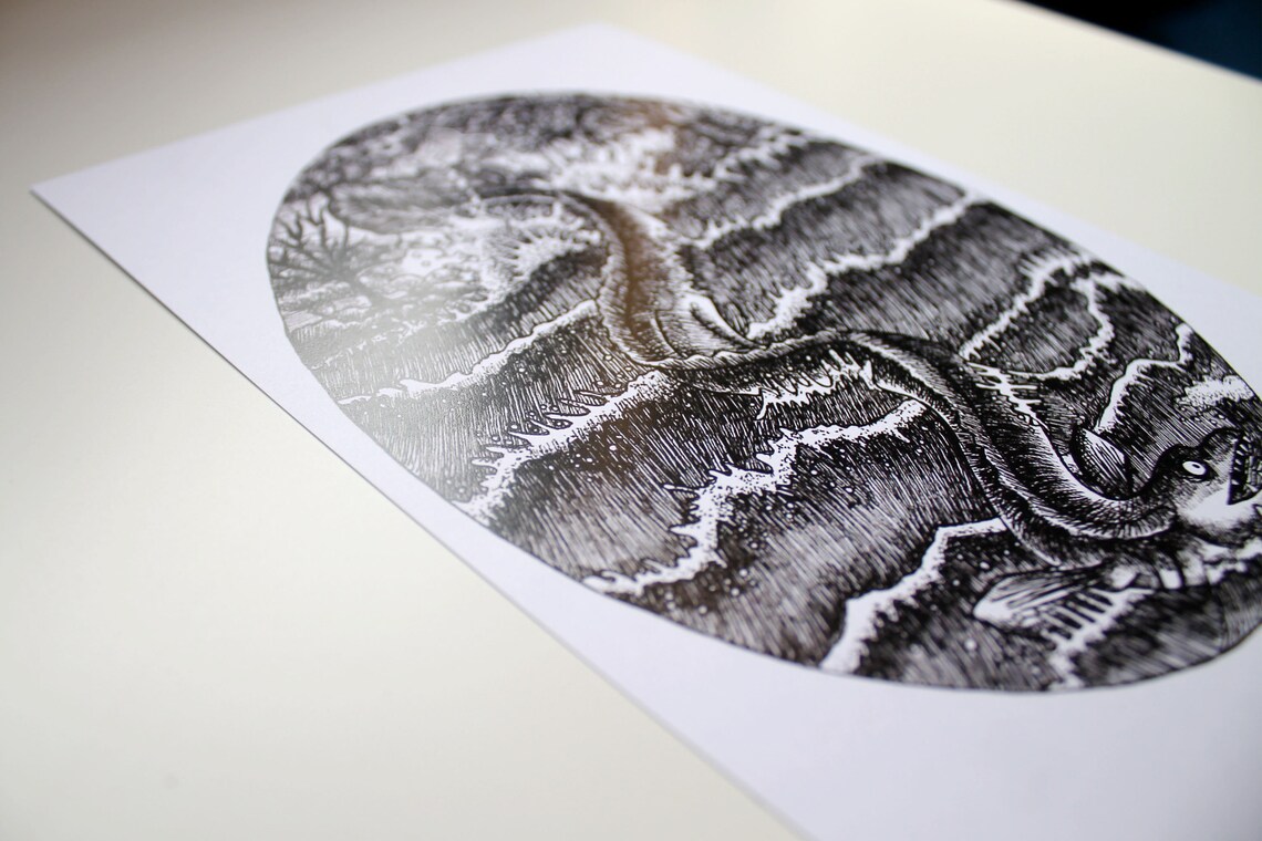 The Inkanyamba Print, Pen Illustration, A4 Giclee Print - Etsy UK