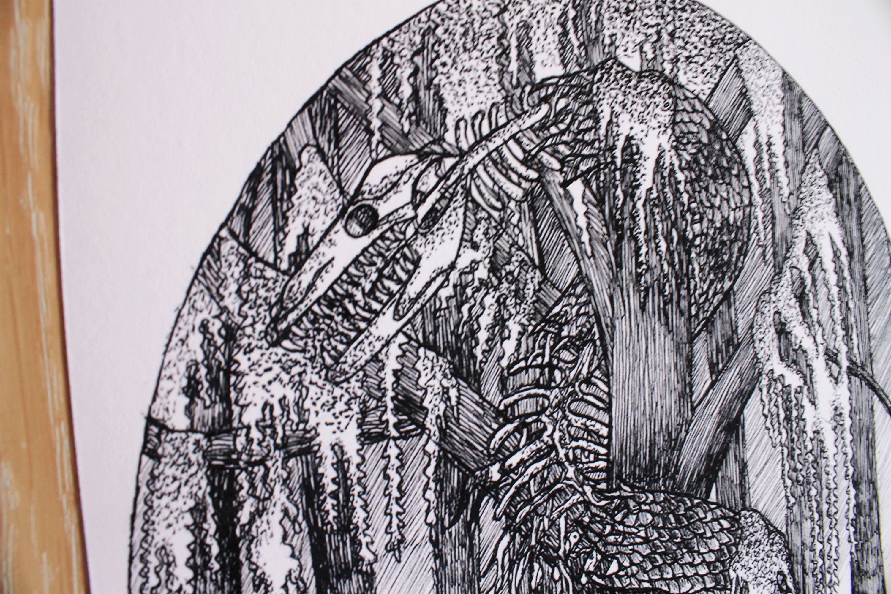 La impresión de Angont, ilustración a pluma, impresión A4 Giclee - Etsy ...