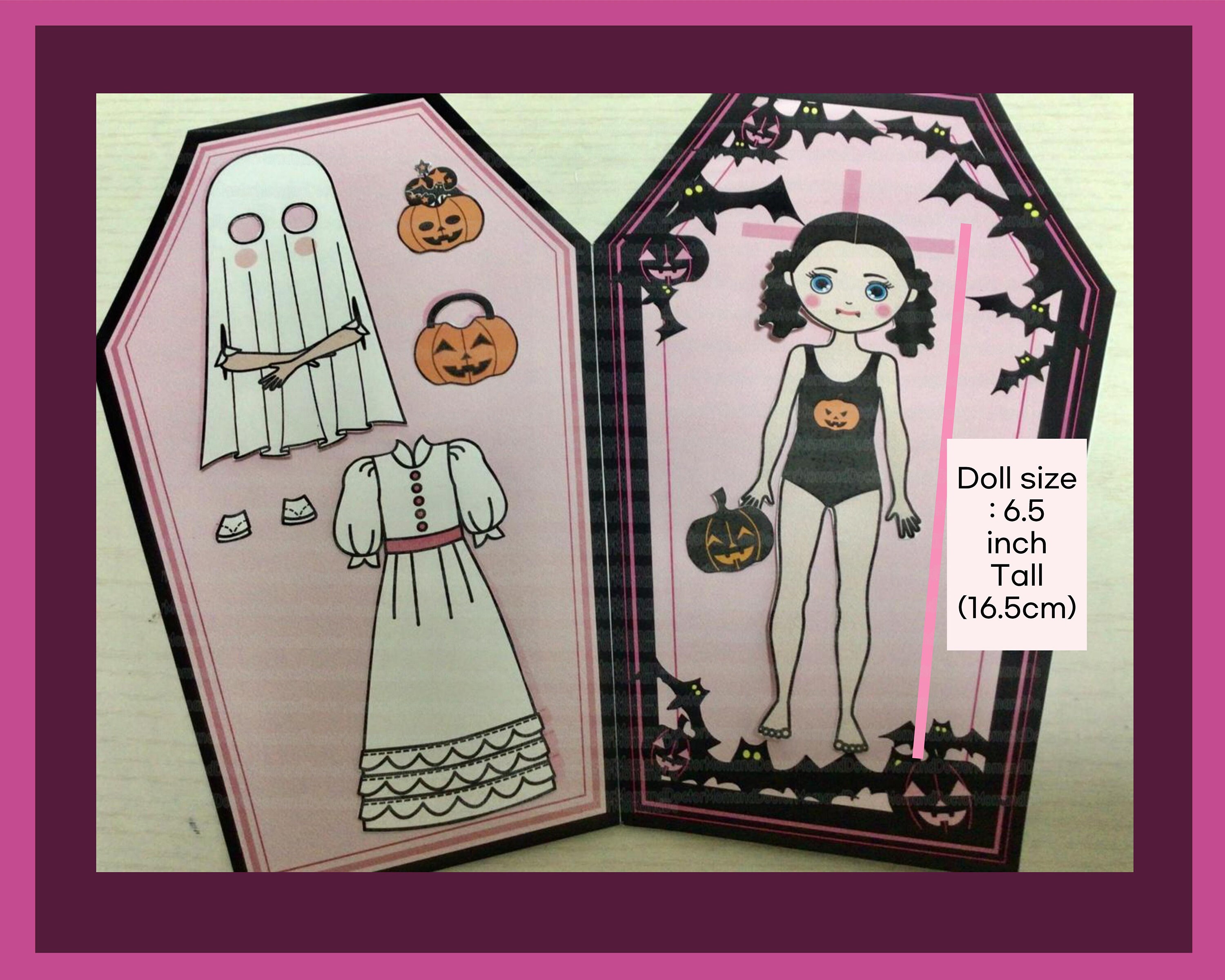 Printable Paper Doll | HALLOWEEN | 001| Little Ghost Bride With Coffin ...