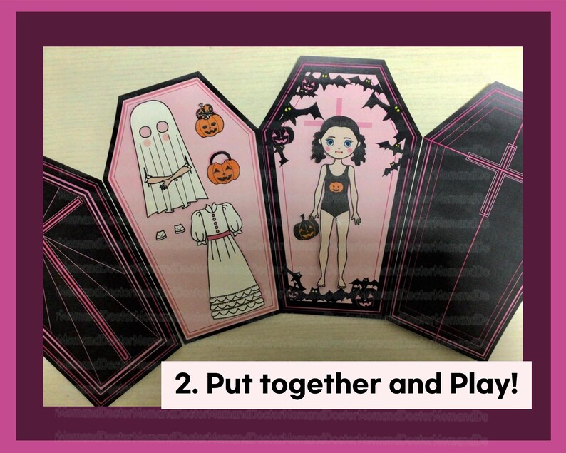 Printable Paper Doll | HALLOWEEN | 001| Little Ghost Bride With Coffin ...