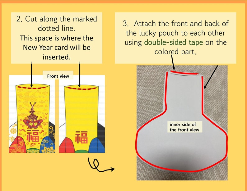 DIY Paper Craft NEW YEAR 001 Korean Lucky Pouch 복주머니 | Etsy