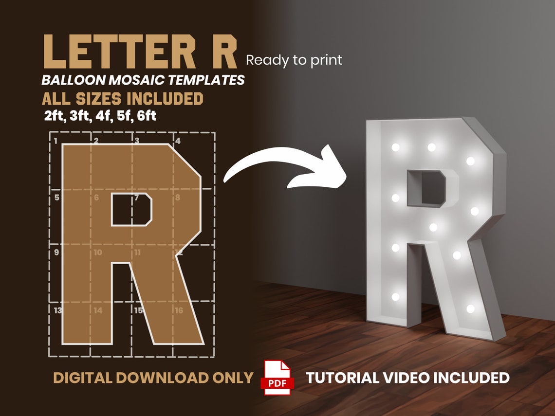 Letter R All Sizes from 1ft to 6ft/mosaic Letters From - Etsy