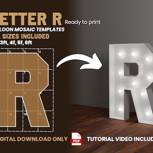 Letter R - All Sizes (from 1ft to 6ft)/mosaic Letters From Balloons/pdf ...