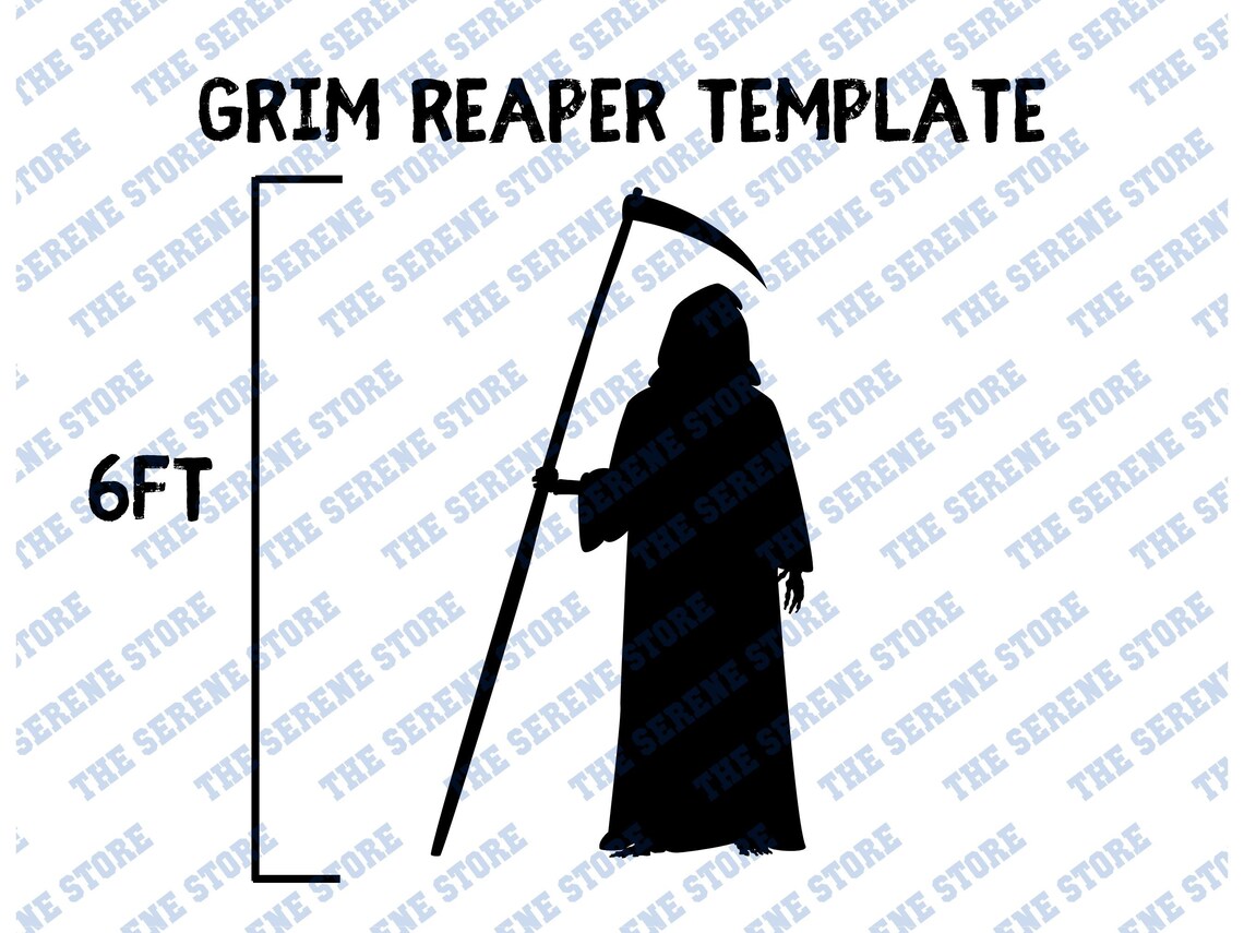6ft Grim Reaper Halloween Template Unique Silhouette Décor - Etsy