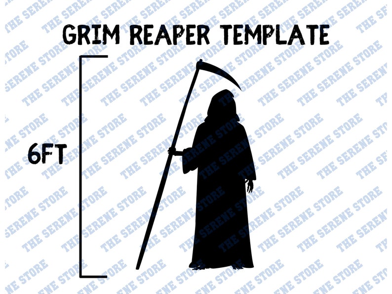 6ft Grim Reaper Halloween Template Unique Silhouette Décor - Etsy