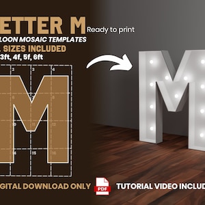 Letter M - All Sizes (from 2ft to 6ft)/mosaic Letters From Balloons/pdf ...