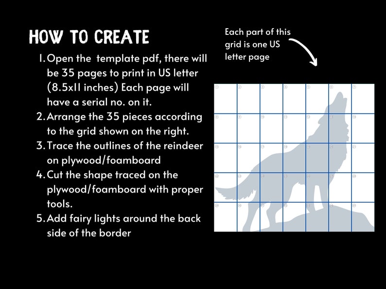 4.3ft Howling Wolf Halloween Template Unique Silhouette Décor - Etsy