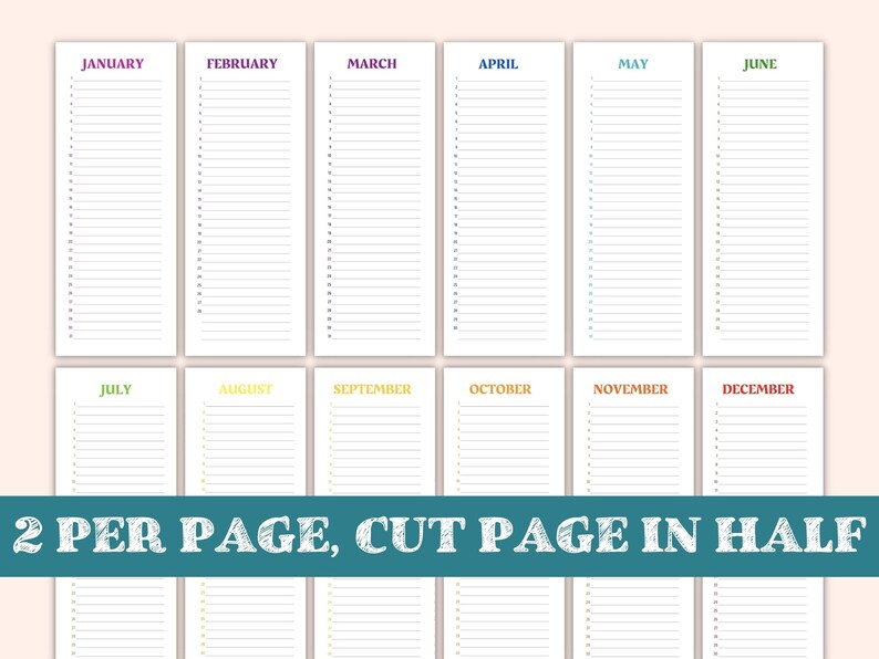 2023 2024 Calendar Bundle | Printable Editable Landscape Monthly ...