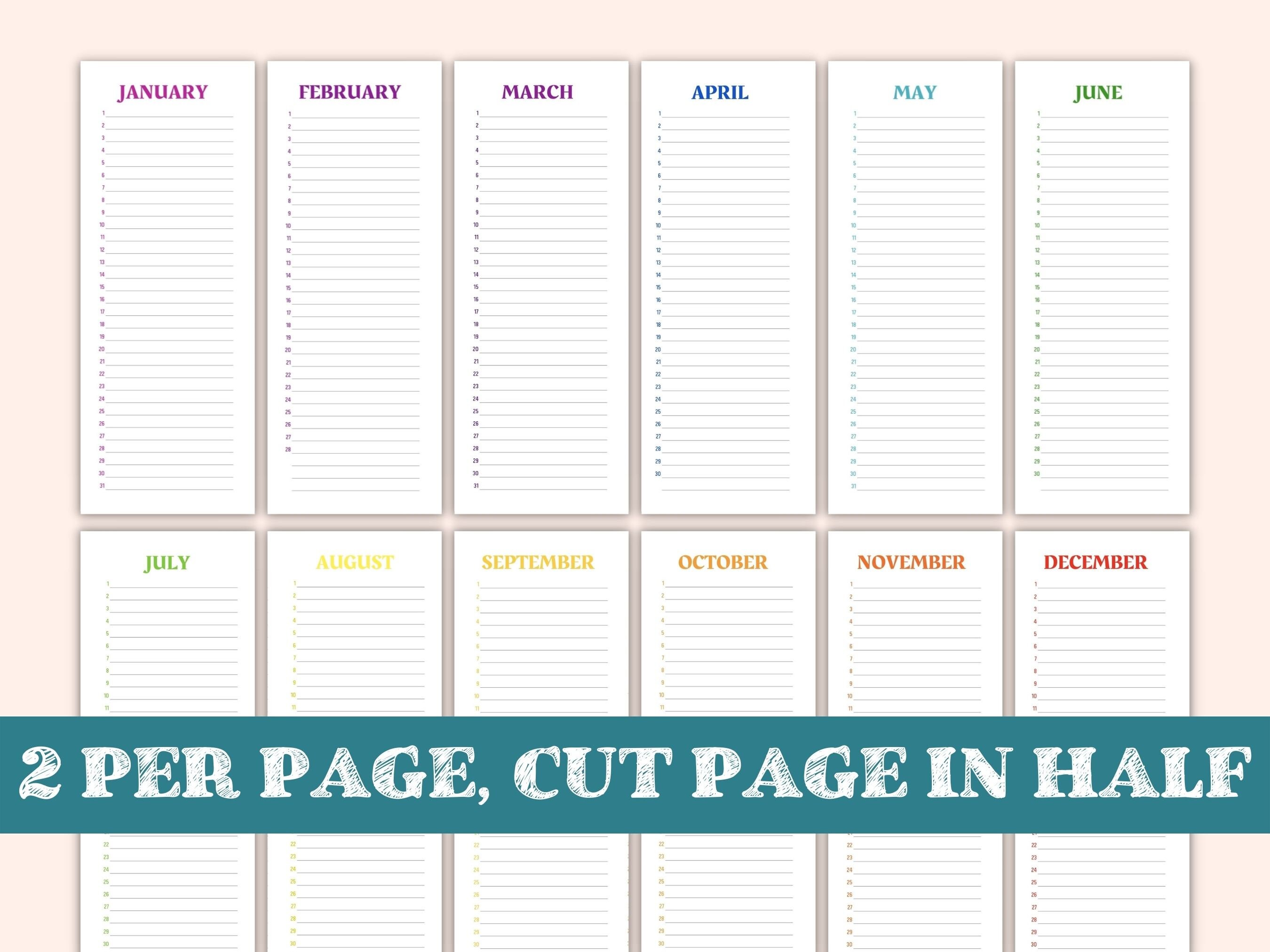 2023 2024 Calendar Bundle | Printable Editable Landscape Monthly ...