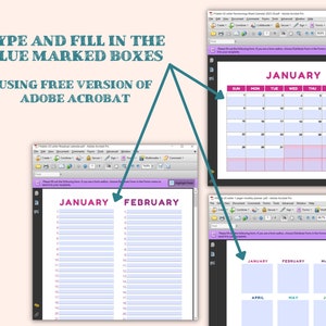 2023 2024 Calendar Bundle | Printable Editable Landscape Monthly ...