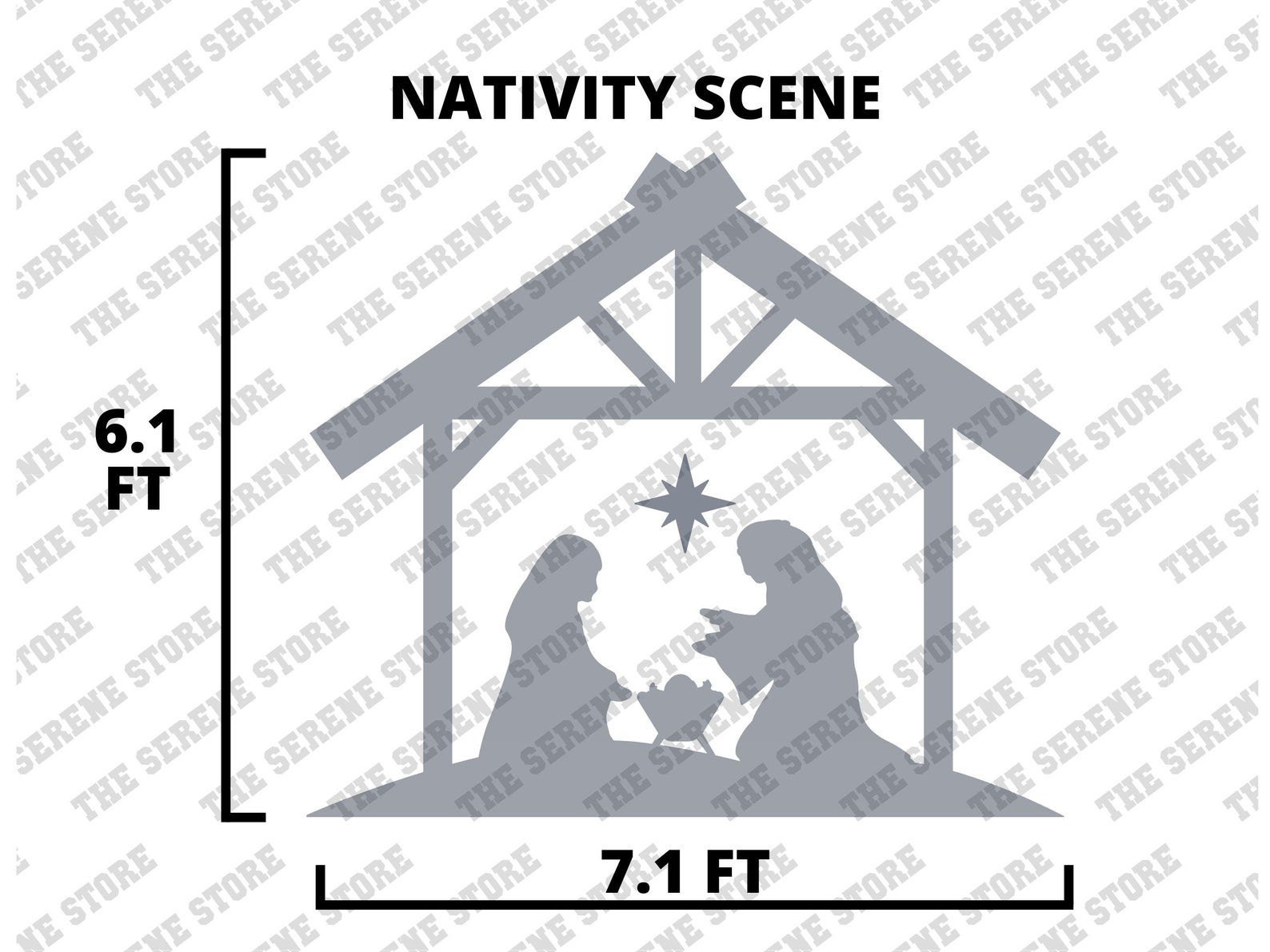 6.1ft Nativity Scene Christmas Template Stencil Digital Download PDF ...