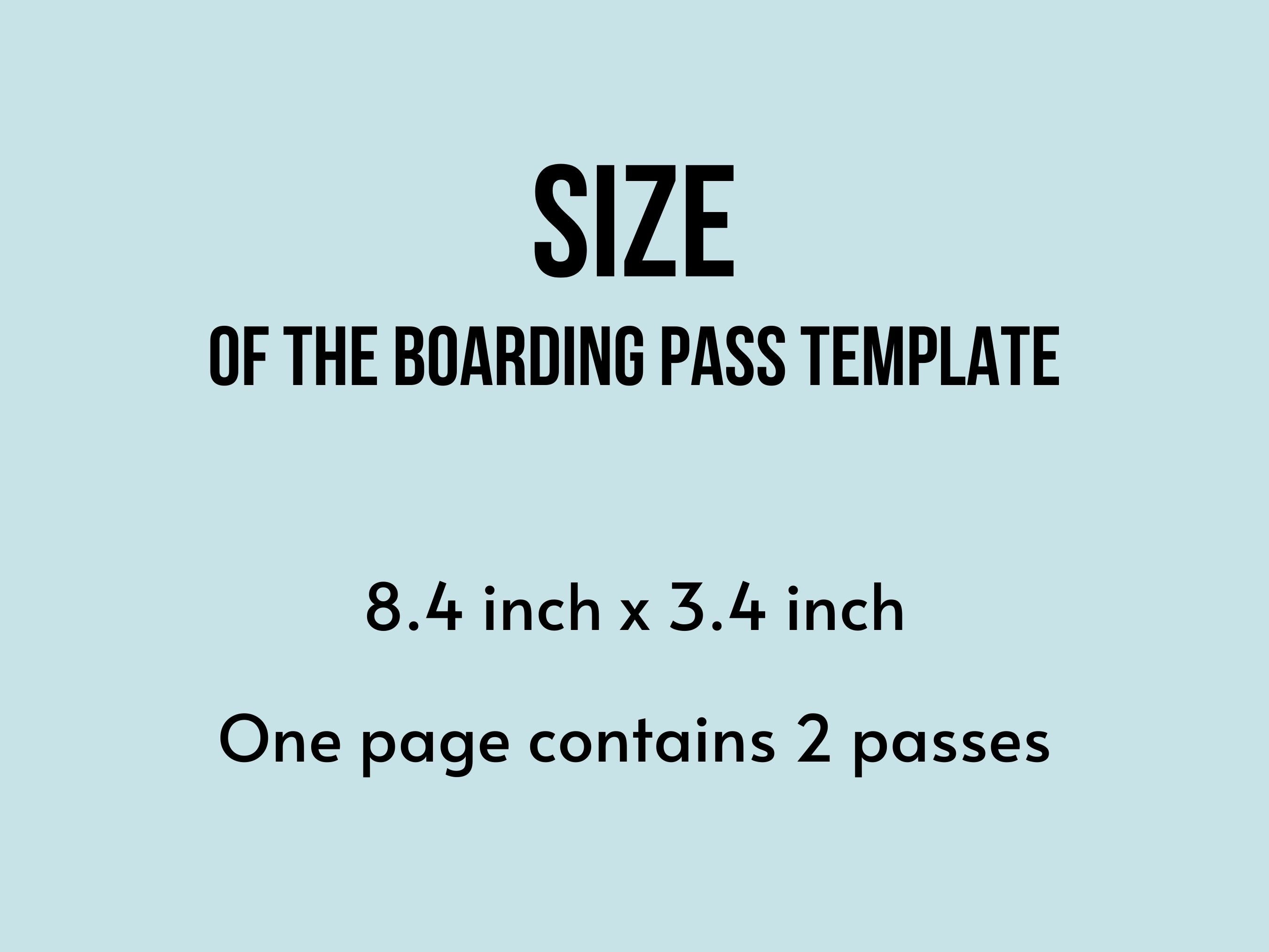 Editable Boarding Ticket Template Printable Travel Pass - Etsy