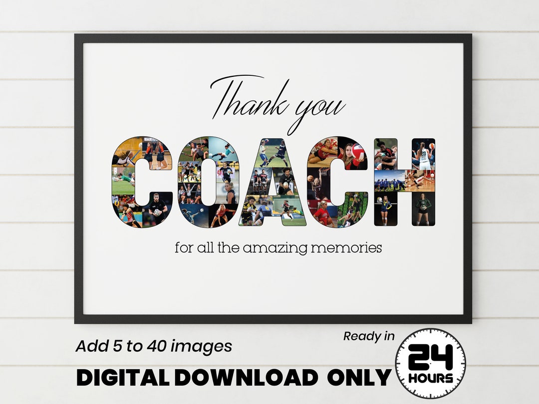 Coach Collage Frame, Custom Gift for Coach, Personalized Collage Gift ...