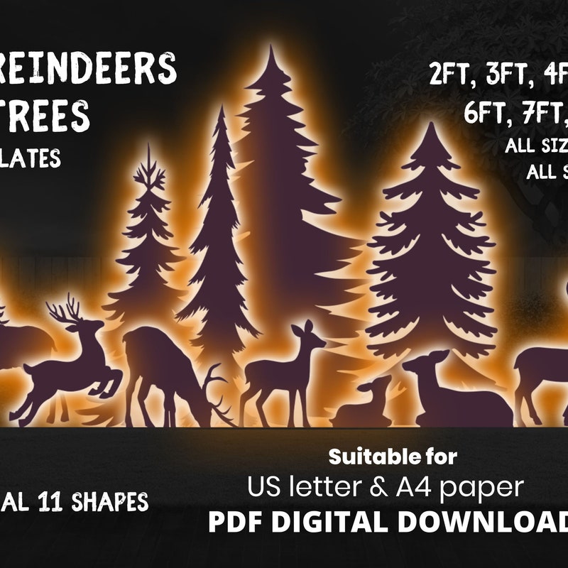 Christmas Deer Trace Out - Etsy