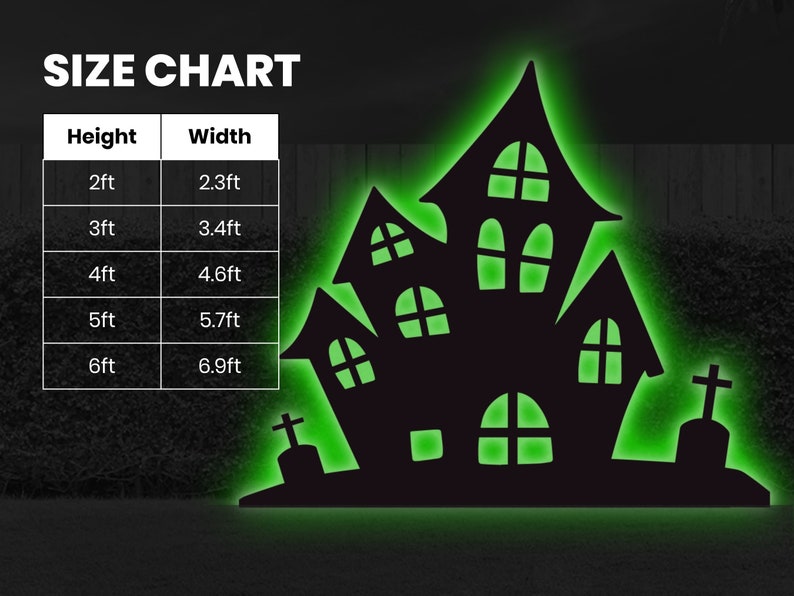2ft, 3ft, 4f, 5f, 6ft Haunted House Mansion Template Unique Halloween ...