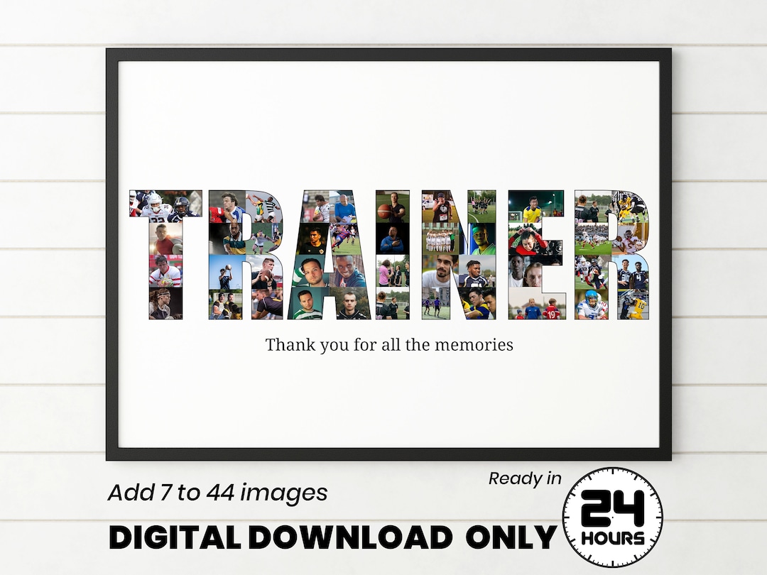 Trainer Collage Frame, Custom Gift for Trainer, Personalized Collage ...