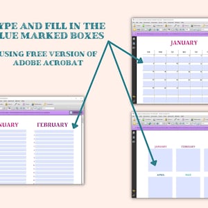 2023 2024 Calendar Bundle | Printable Editable Landscape Monthly ...