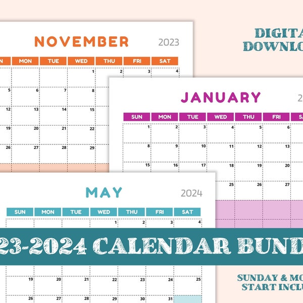 Landscape Editable Perpetual Calendar - Etsy