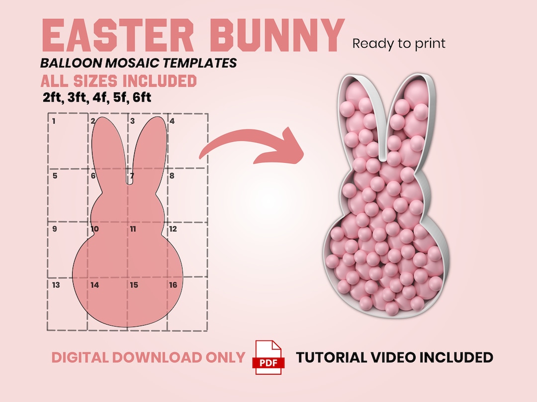 Easter Bunny Mosaic From Balloons, Mosaic From Balloons, Rabbit, Peeps ...