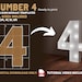 Number 4 BLOCK Font, Balloon Mosaic Template, Mosaic Number Template ...