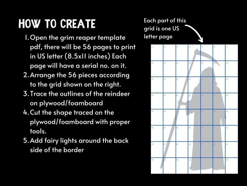 6ft Grim Reaper Halloween Template Unique Silhouette Décor - Etsy