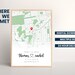 Where We Met Map /where It All Began Couple Map Gift for Her Him ...