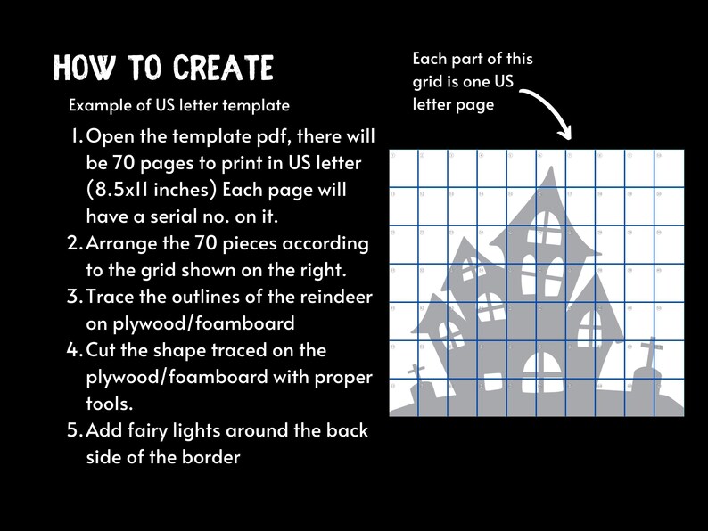 6ft Haunted House Mansion Template Unique Halloween Silhouette - Etsy