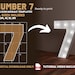 Number 7 BLOCK Font, Balloon Mosaic Template, Mosaic Number Template ...