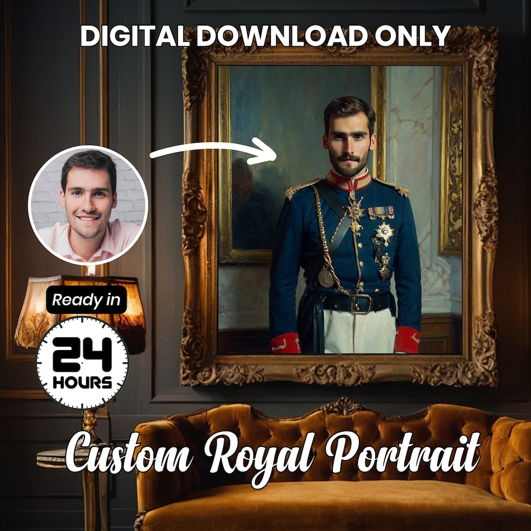 Custom Royal Army Military Portrait From Photo, Renaissance Historical ...
