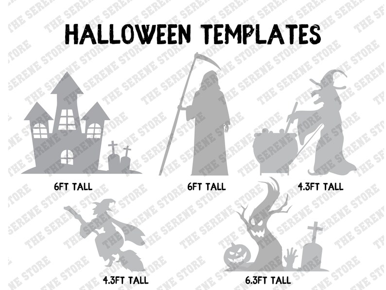 6ft Halloween Template Combo Haunted Graveyard & House Grim - Etsy