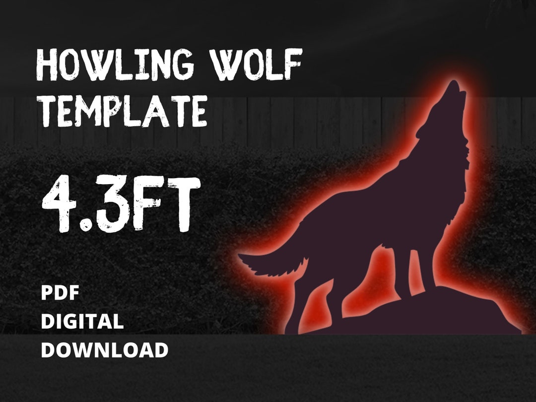 4.3ft Howling Wolf Halloween Template Unique Silhouette Décor Printable ...