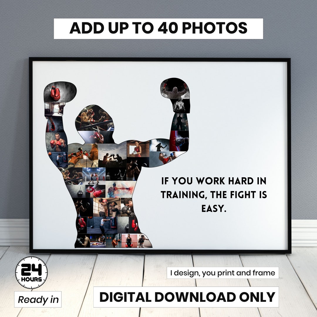 Boxing Photo Collage Gift, Custom Gift for Boxer, Boxing Unique ...